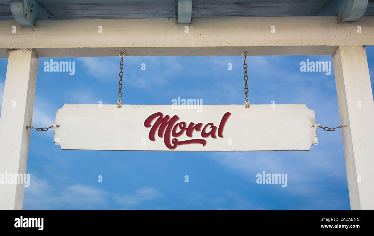 Street Sign to Moral Stock Photo - Alamy