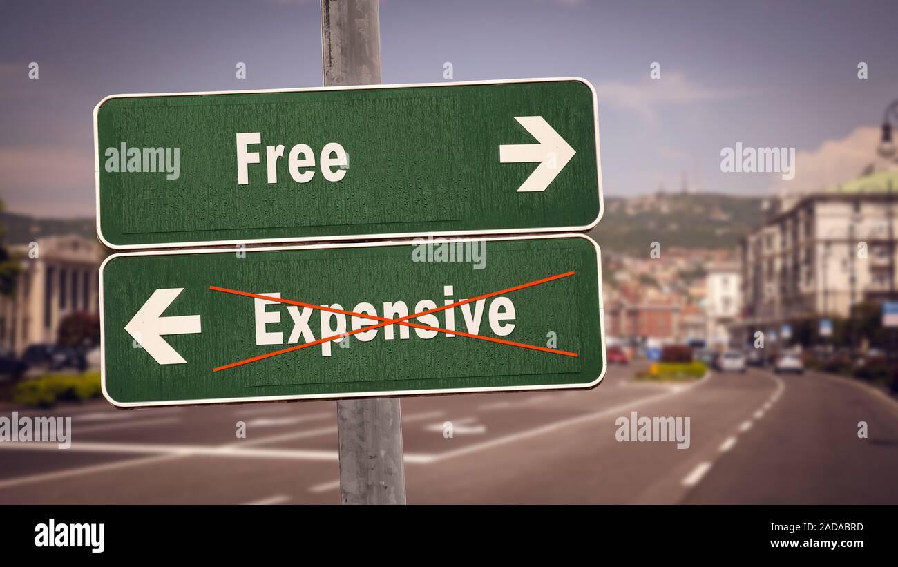 Street Sign Free versus Expensive Stock Photo - Alamy