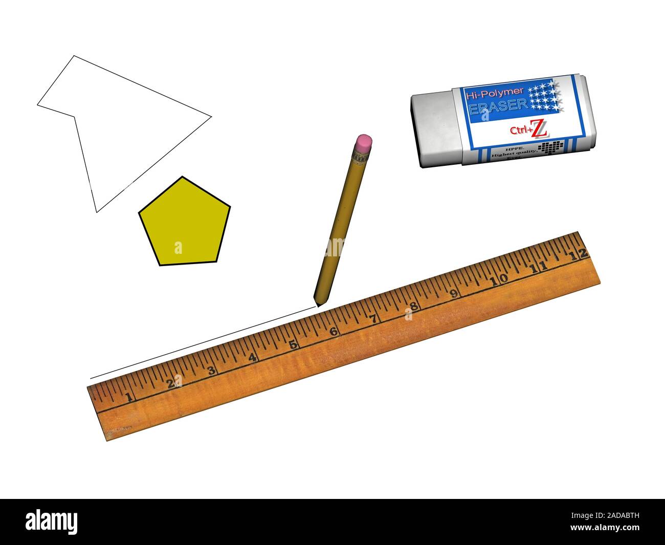 Eraser ruler Cut Out Stock Images & Pictures - Alamy