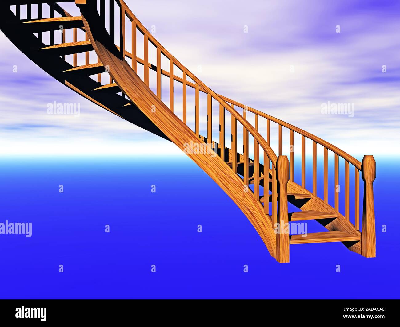 curved wooden staircase Stock Photo - Alamy