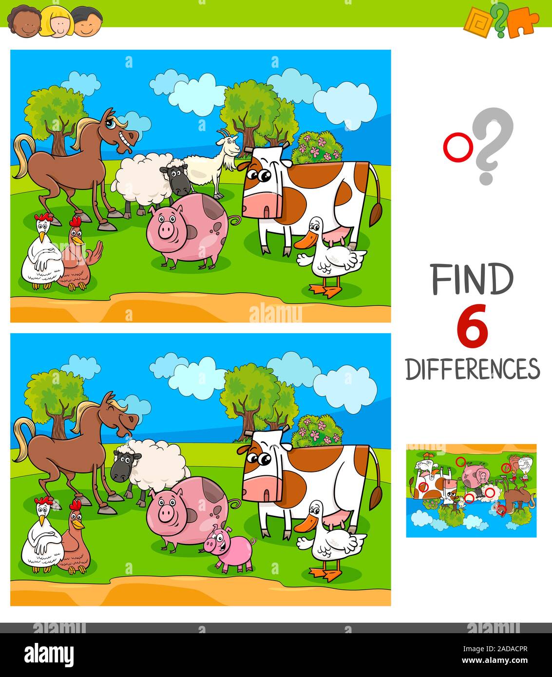differences game with farm animal characters Stock Photo - Alamy differences game with farm animal characters Stock Photo - Alamy