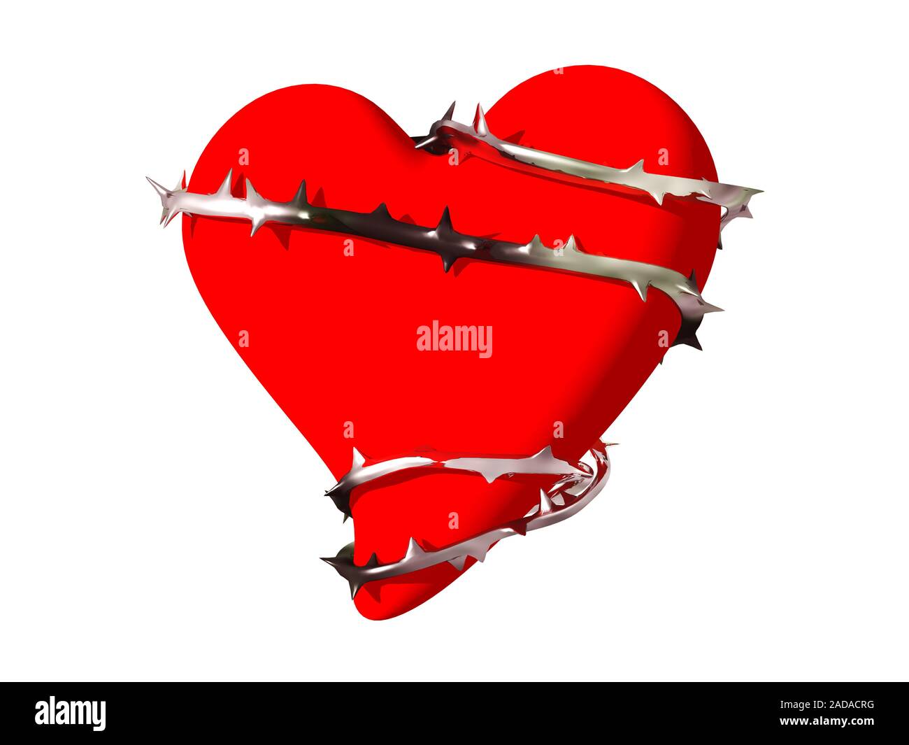 Spiked heart under the rainbow Stock Photo - Alamy