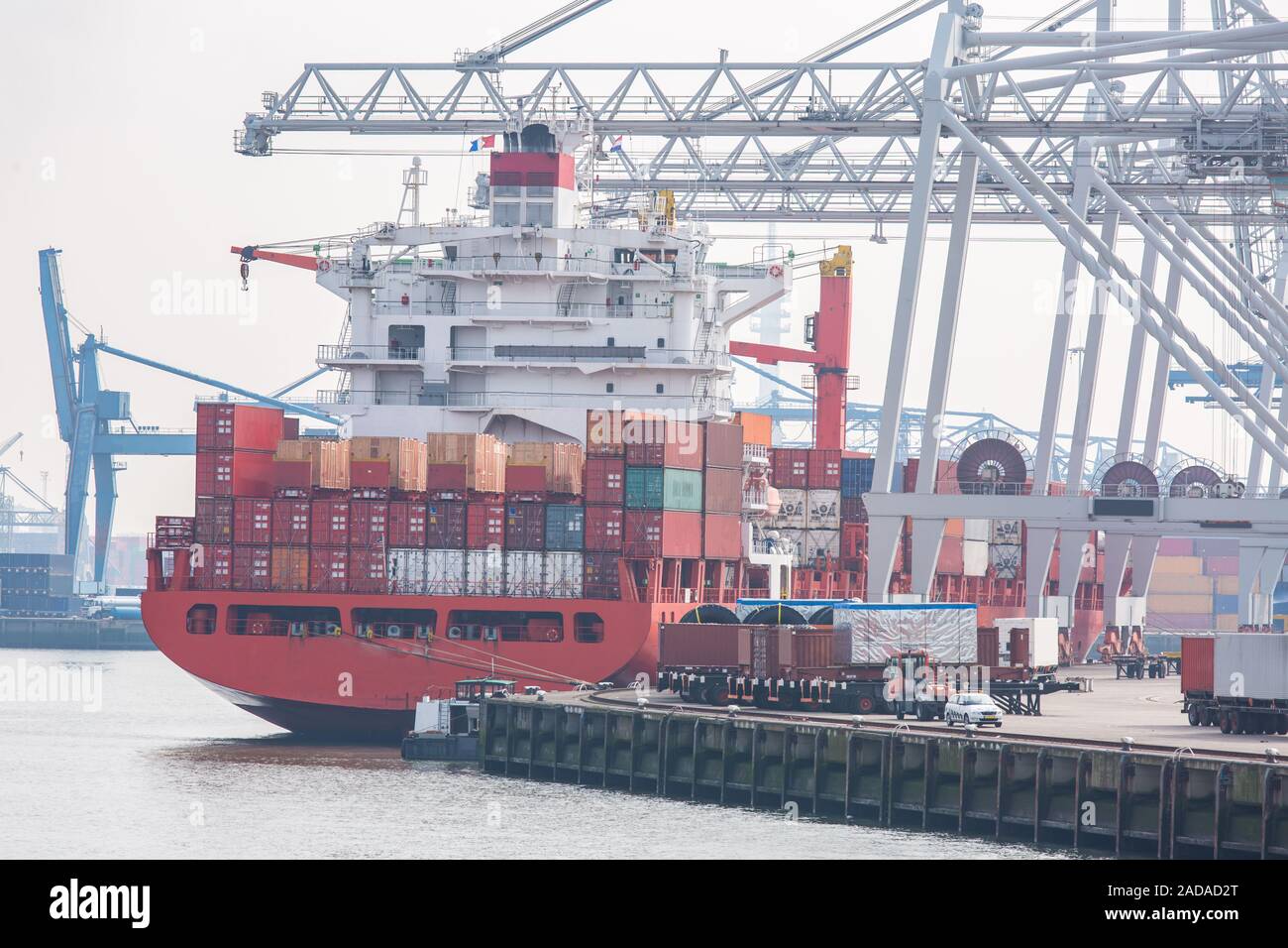 Big Cargo Containers Boat Stock Photo - Alamy
