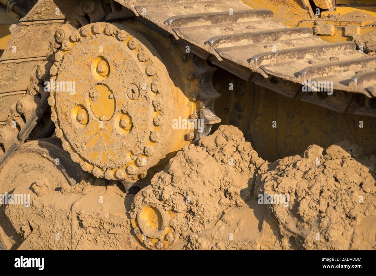 Tractor heavy equipment track tread gear Stock Photo - Alamy