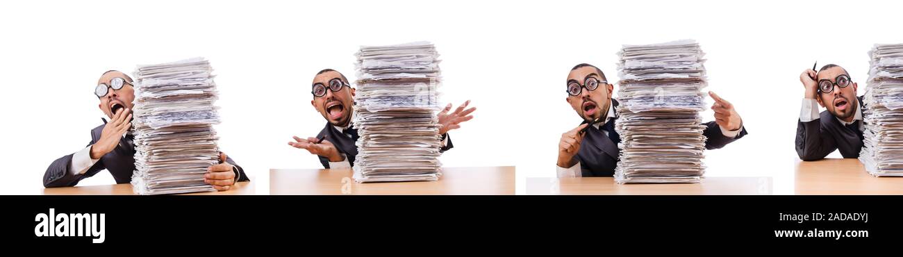 Man with too much work to do Stock Photo - Alamy