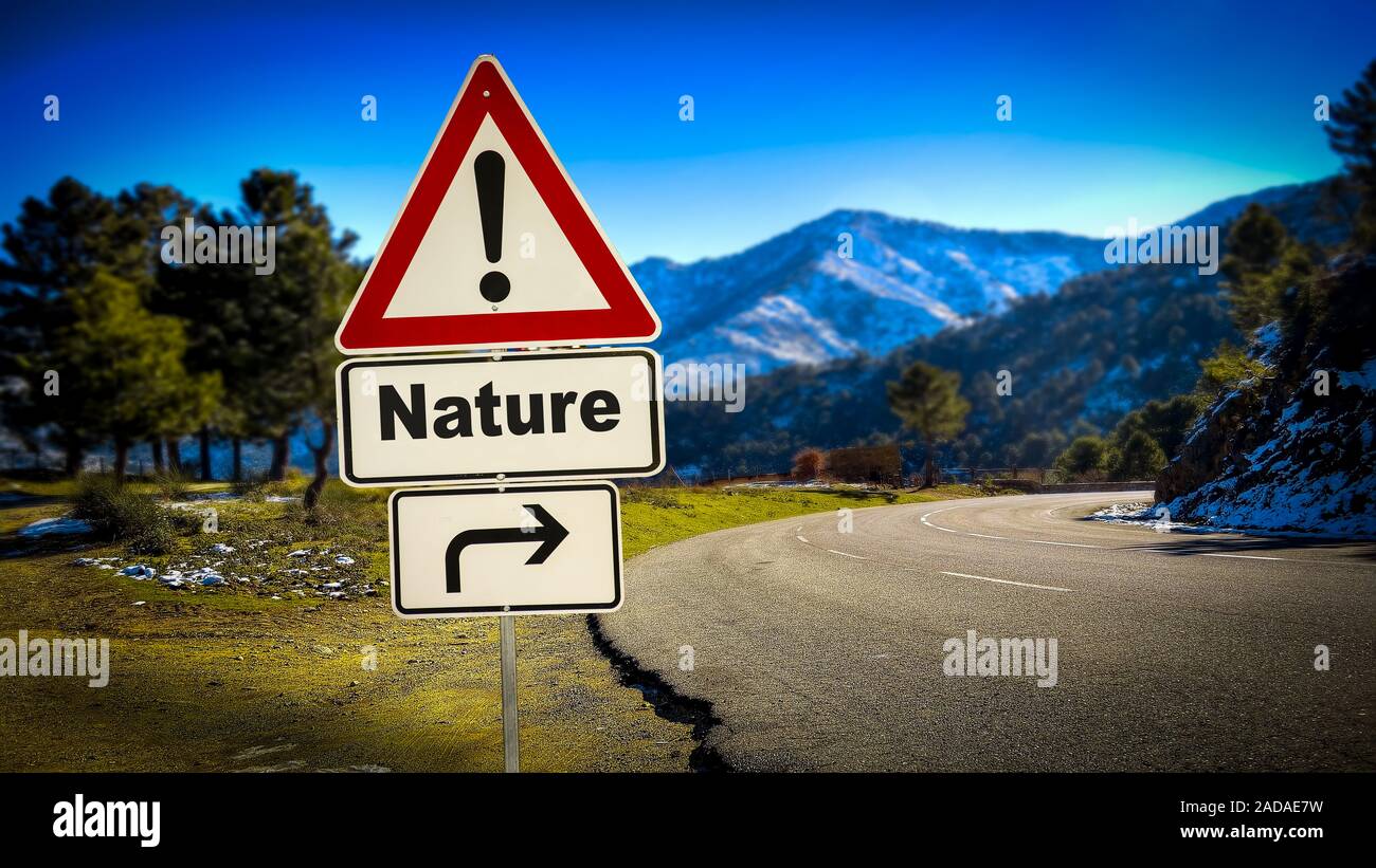 Street Sign to Nature Stock Photo - Alamy