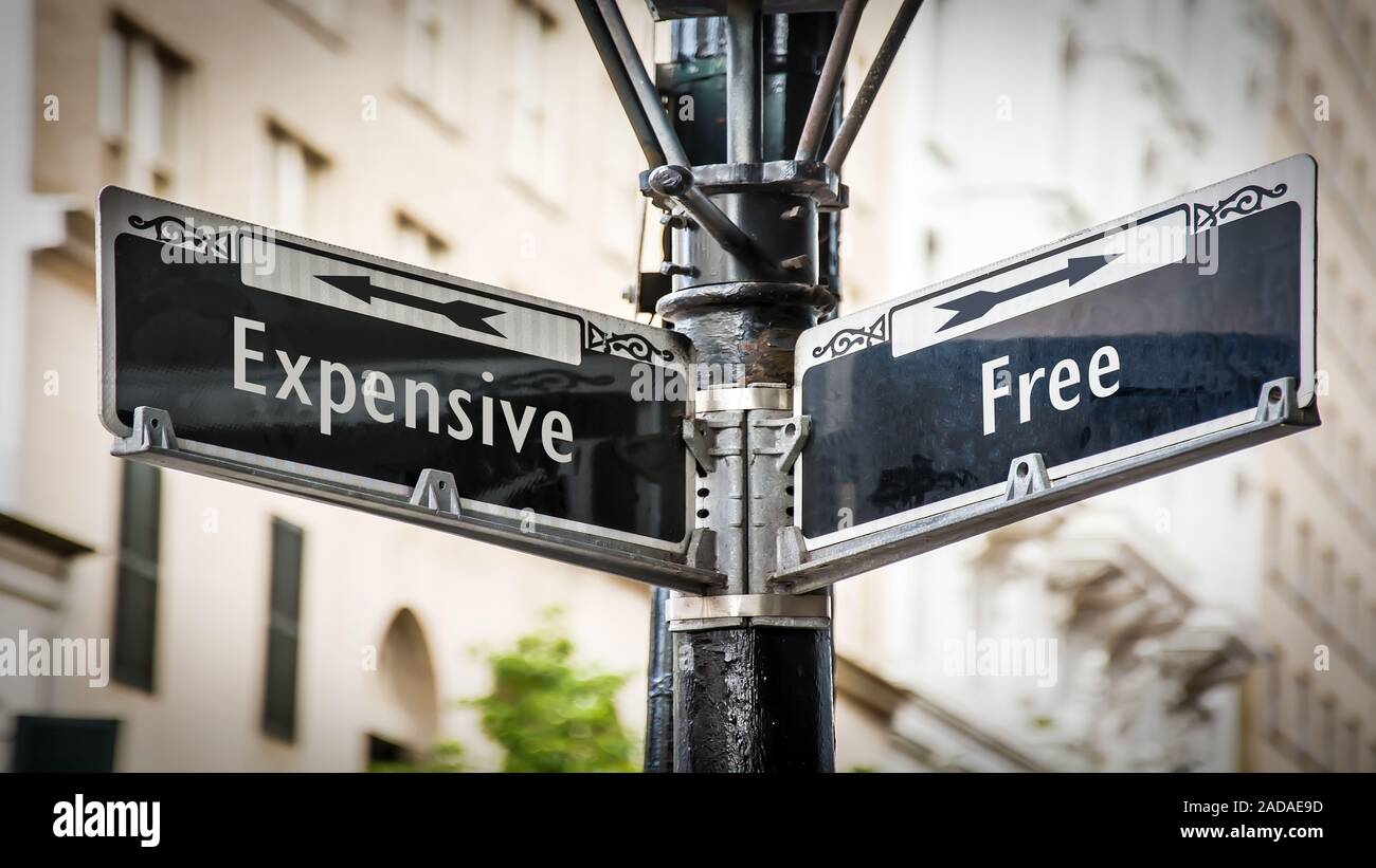 Street Sign Free versus Expensive Stock Photo - Alamy