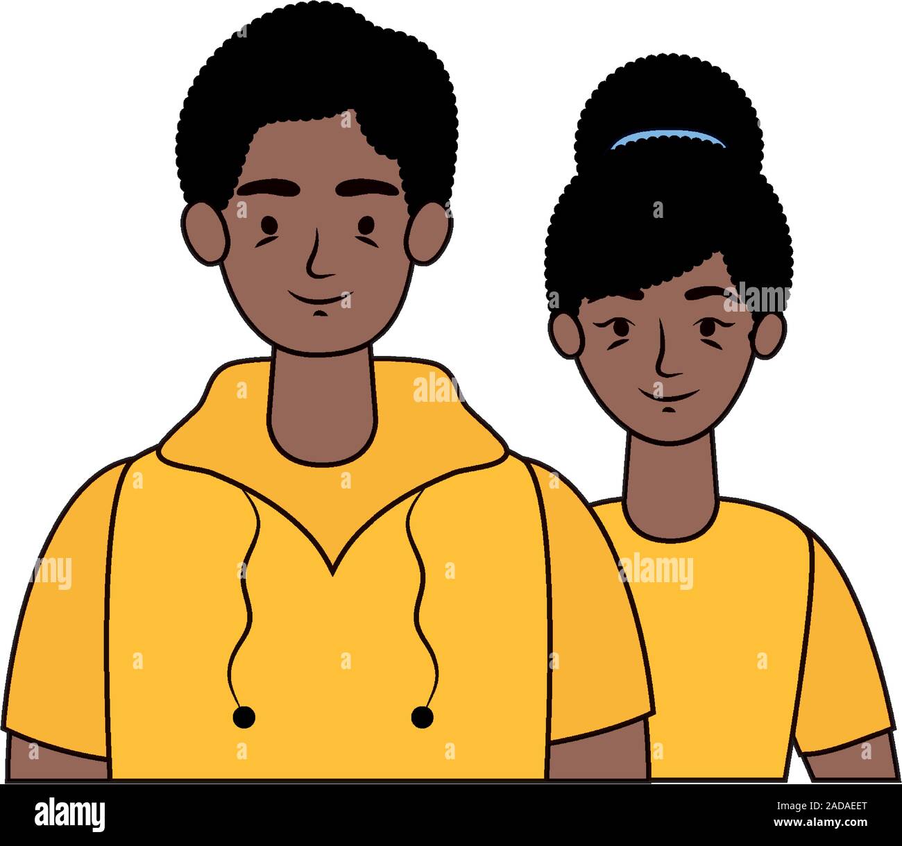 young afro couple avatars characters Stock Vector Image & Art - Alamy