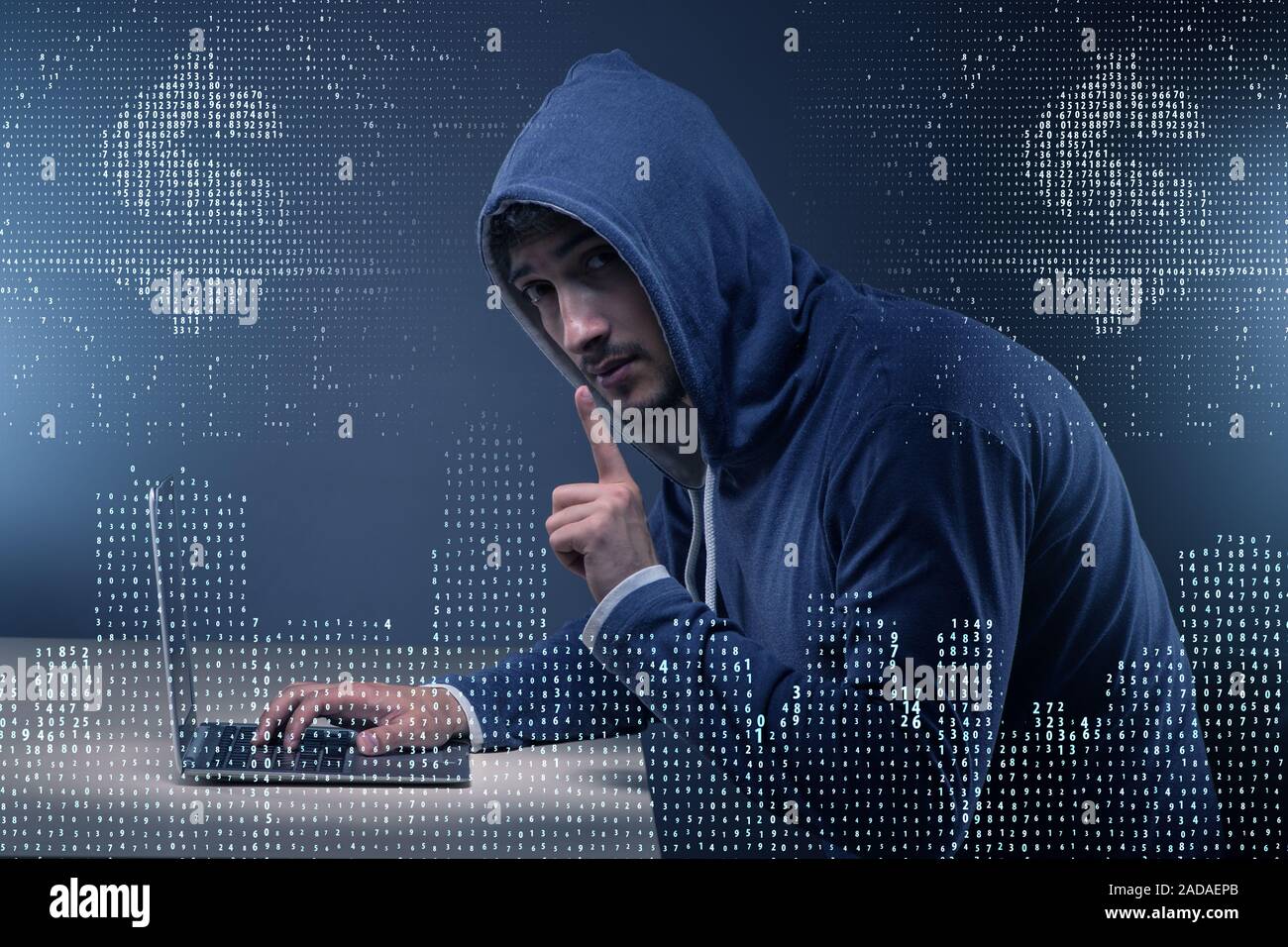 Hacker in digital security concept Stock Photo - Alamy