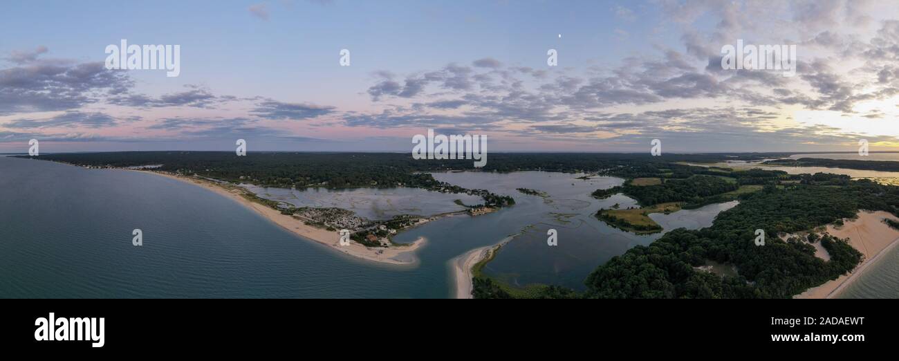 Sunset along the beach at Towd Point in Southampton, Long Island, New ...