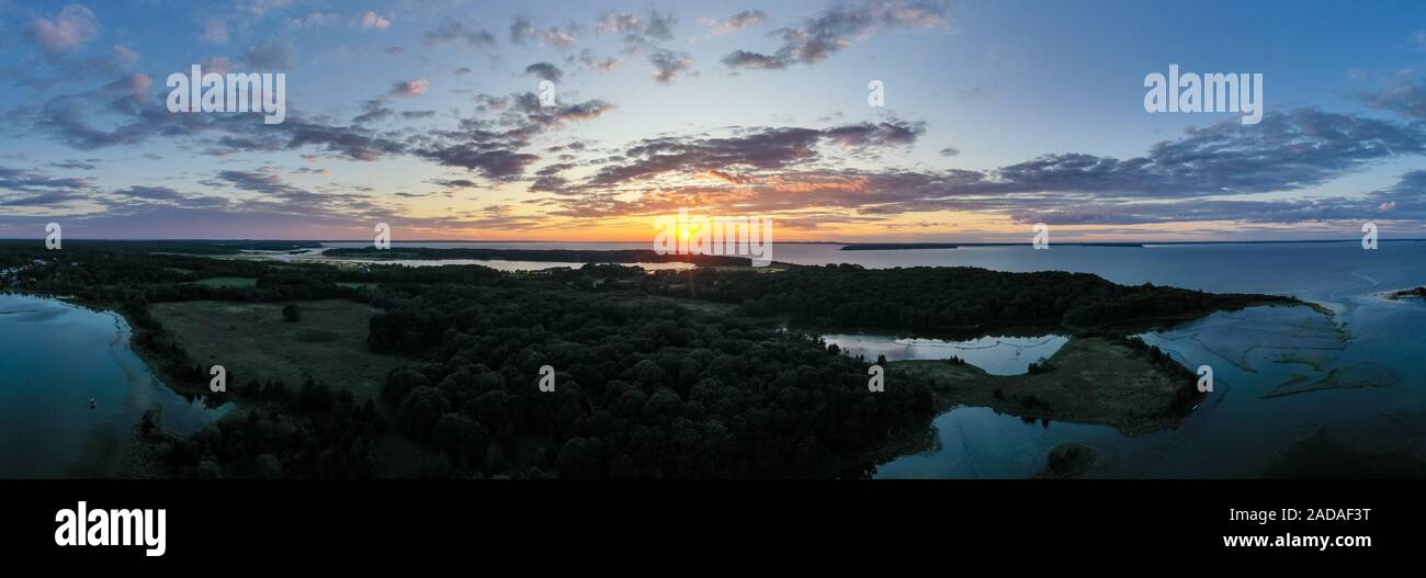 Sunset along the beach at Towd Point in Southampton, Long Island, New ...
