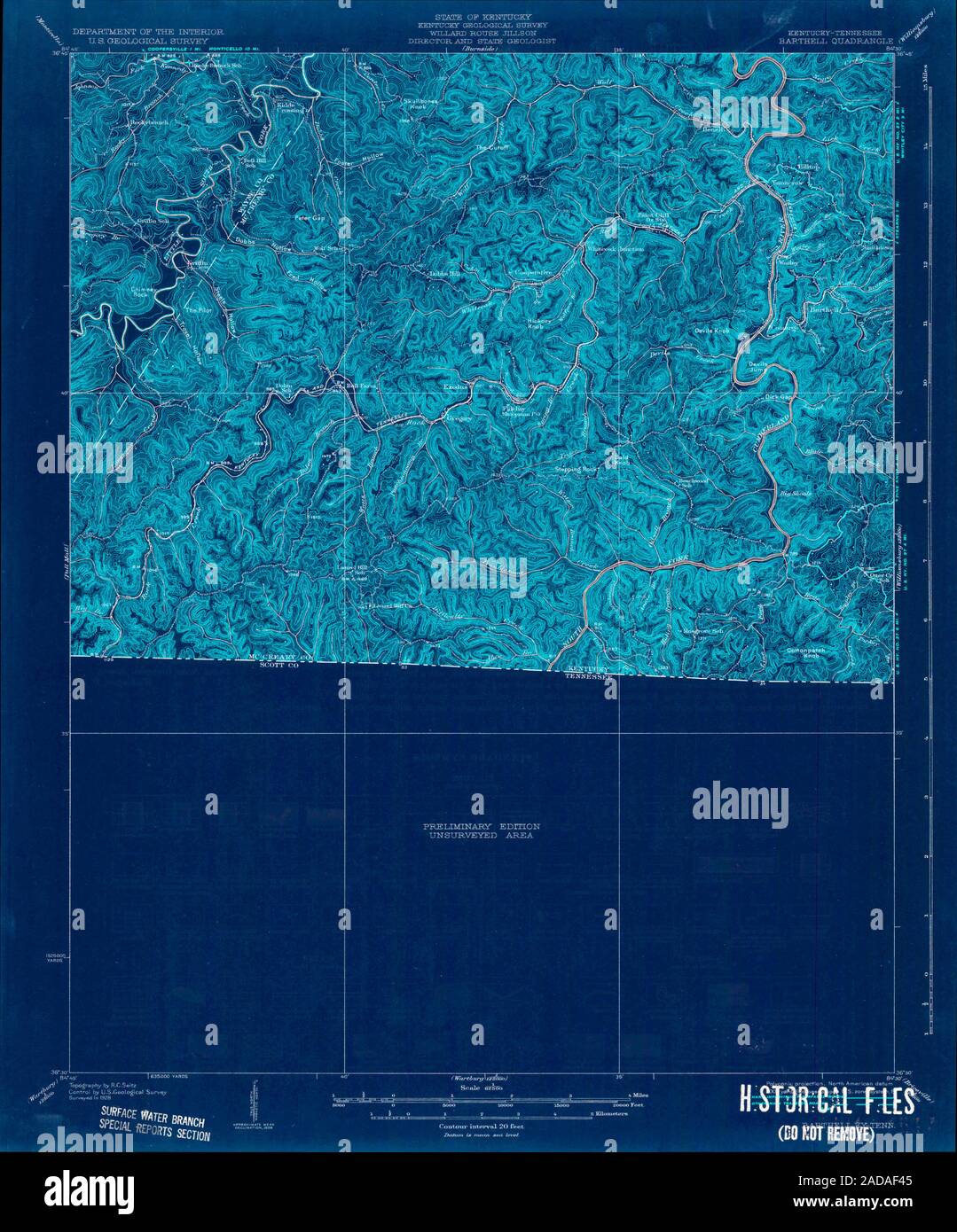 USGS TOPO Map Tennessee KY Barthell 803310 1934 62500 Inverted ...