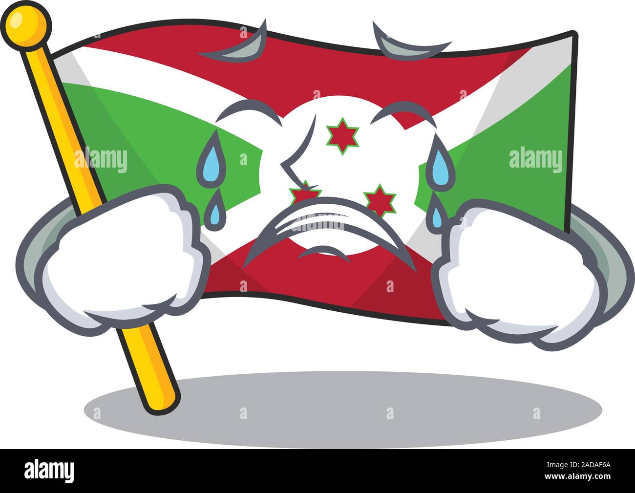 Sad Crying flag burundi mascot cartoon style Stock Vector Image & Art ...