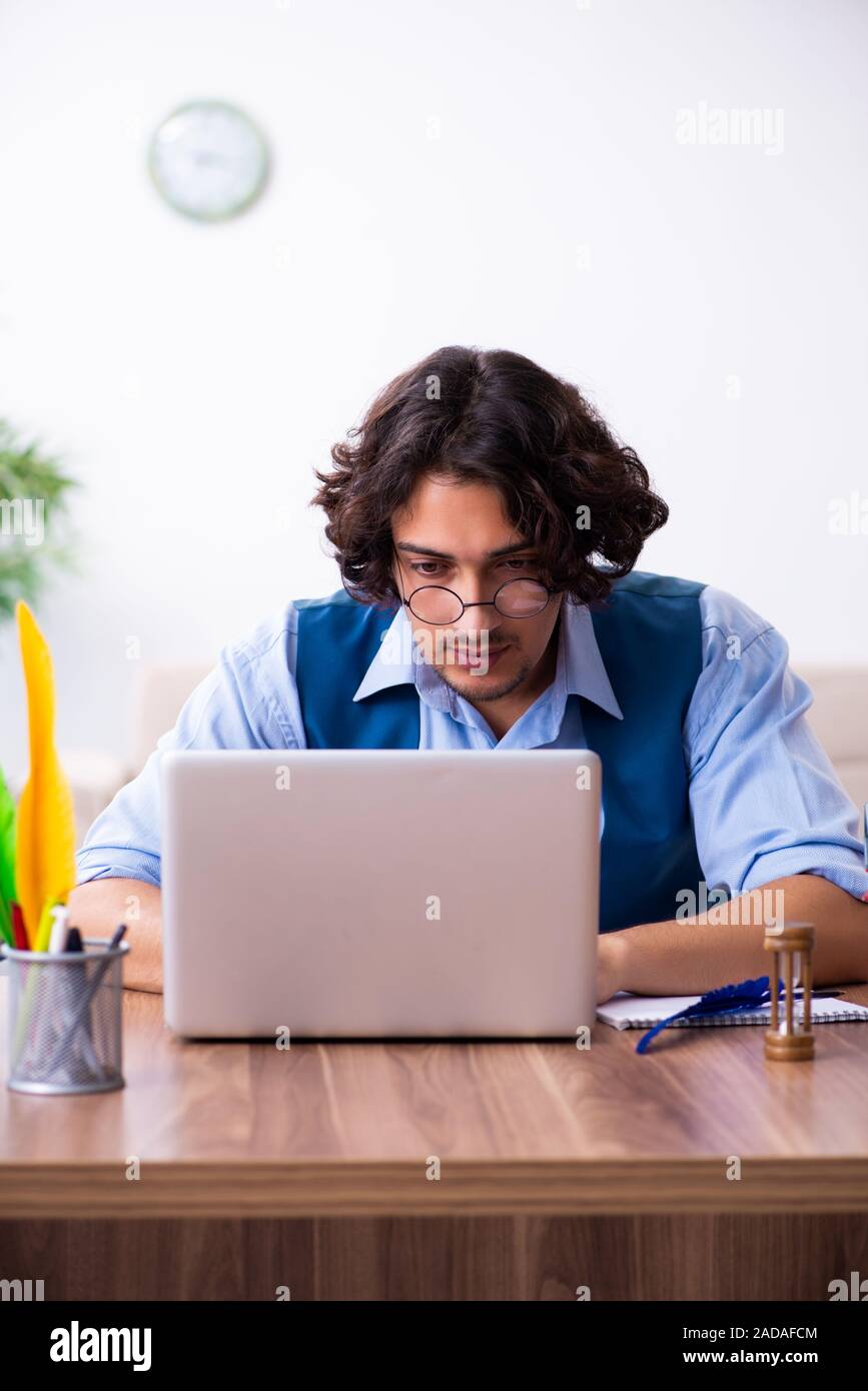 Young writer working on his new work Stock Photo - Alamy