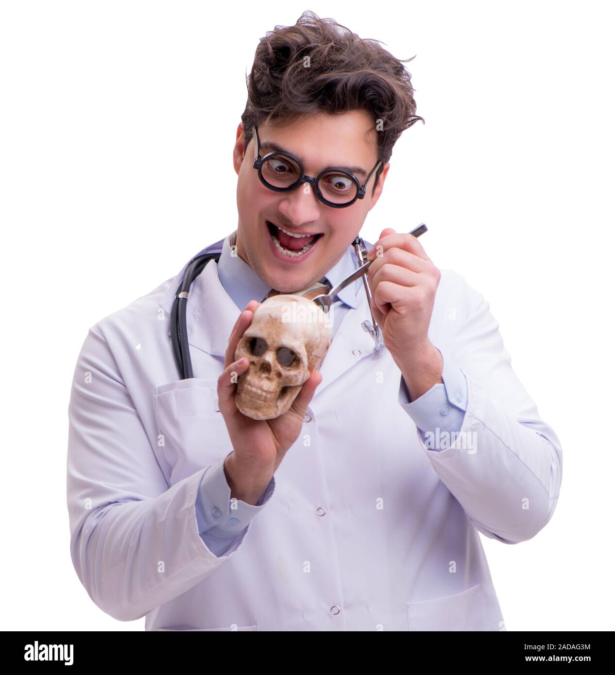 Doctor with skull hi-res stock photography and images - Alamy