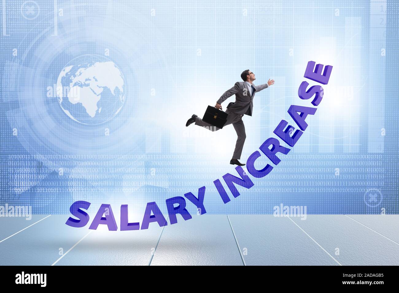 Employee in salary increase concept Stock Photo - Alamy