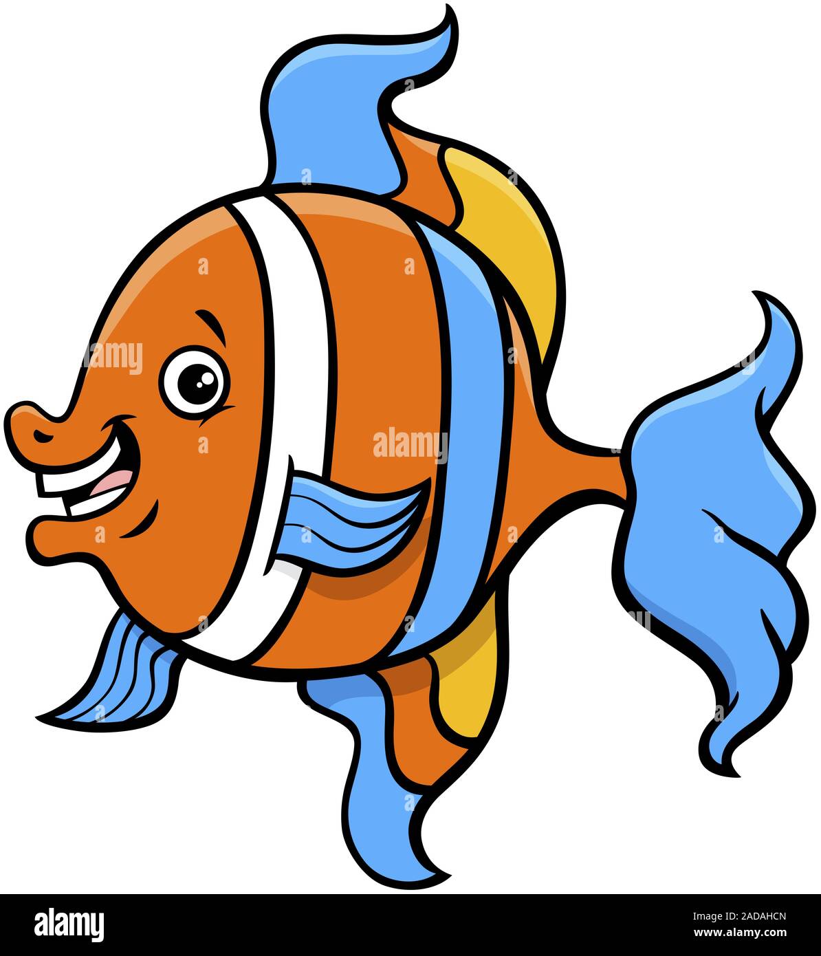 tropical fish cartoon character illustration Stock Photo - Alamy