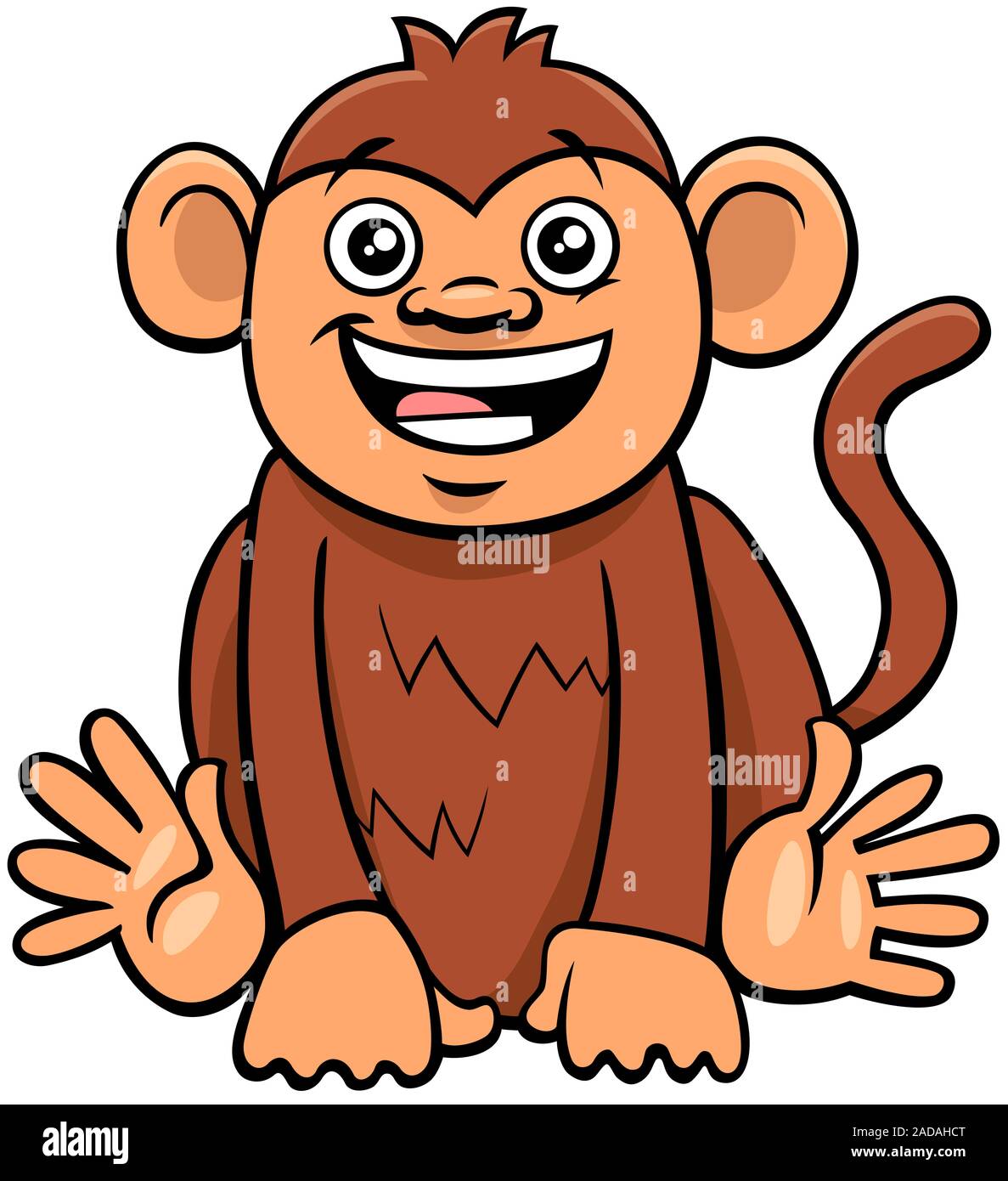 cute monkey animal character cartoon illustration Stock Photo - Alamy
