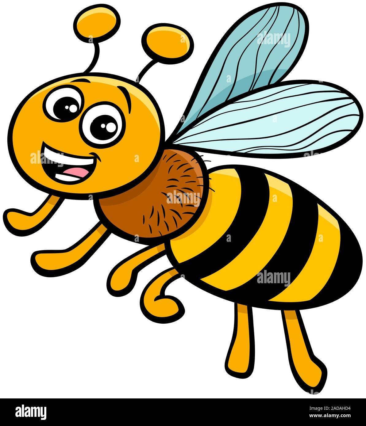 honey bee insect character cartoon illustration Stock Photo - Alamy
