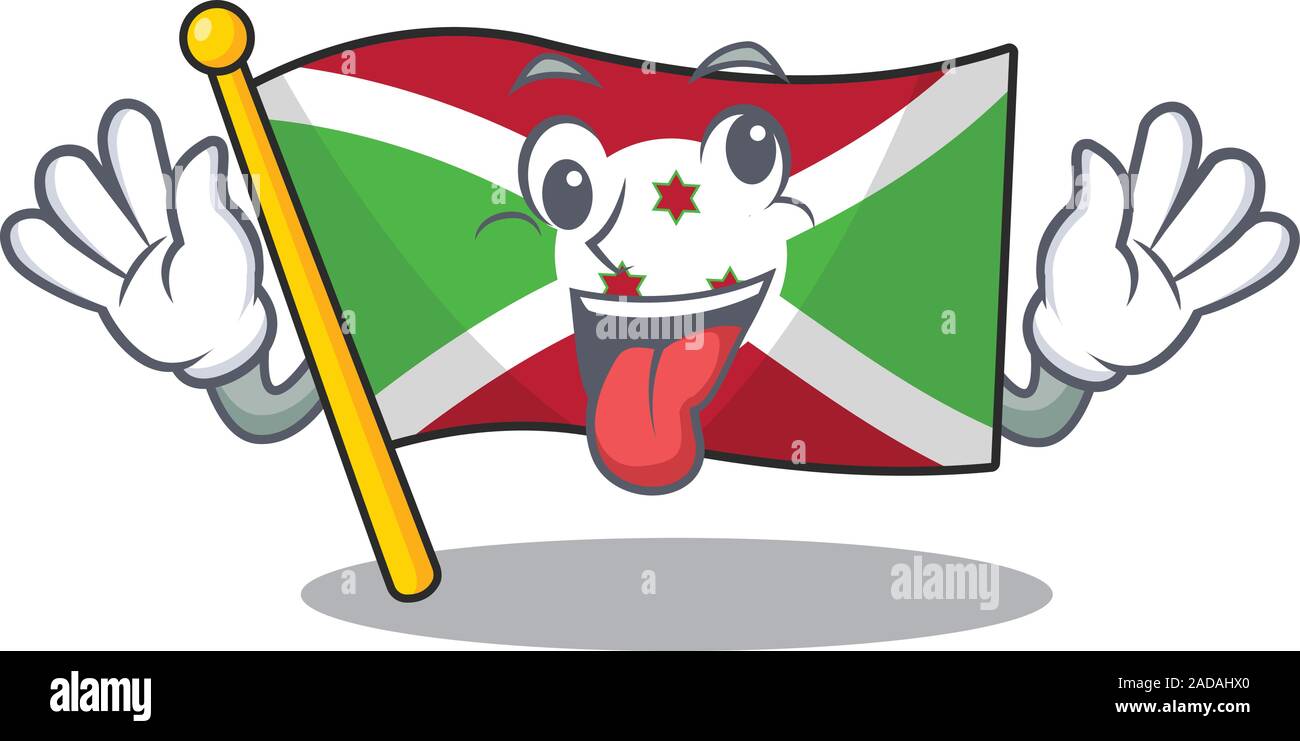Mascot illustration of crazy expression flag burundi Cartoon character ...