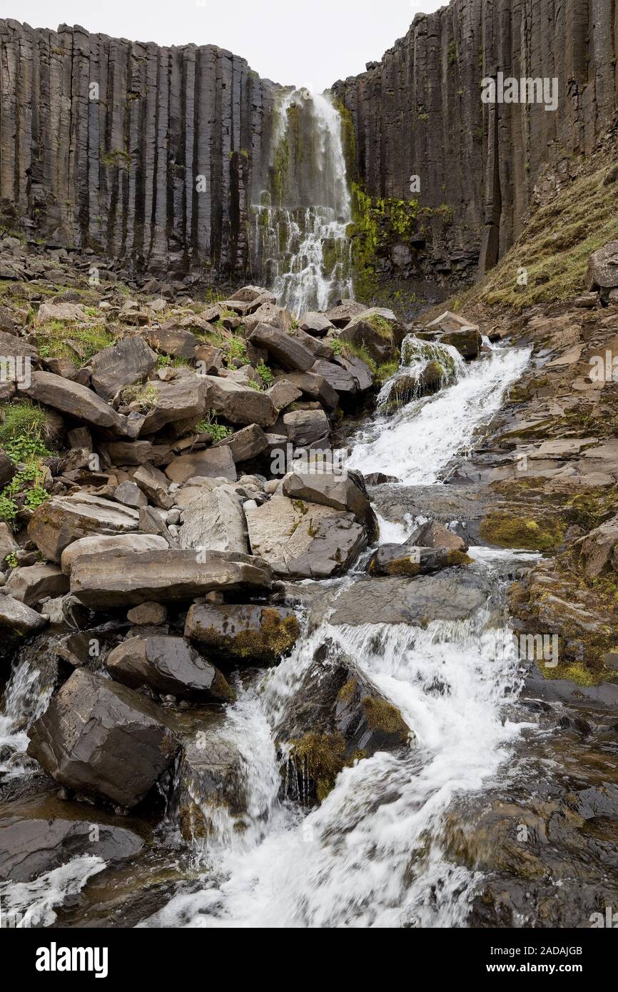 waterfall with basalt columns, near Studlagil, East Iceland, Iceland ... waterfall with basalt columns, near Studlagil, East Iceland, Iceland ...