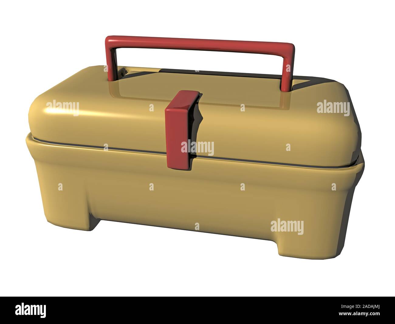 yellow toolbox with red handle Stock Photo - Alamy