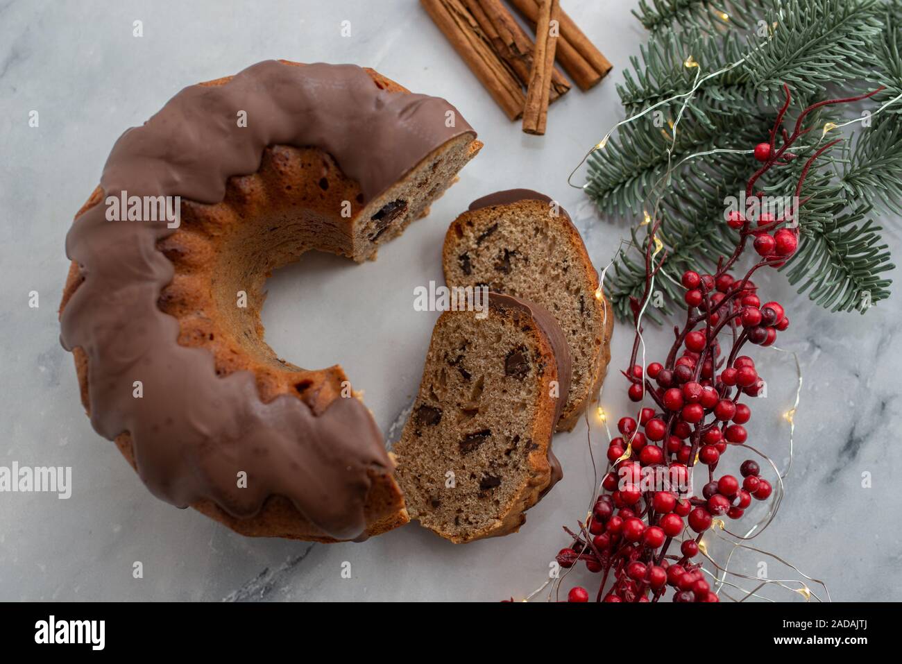Christmas Sponge Cake Stock Photo - Alamy