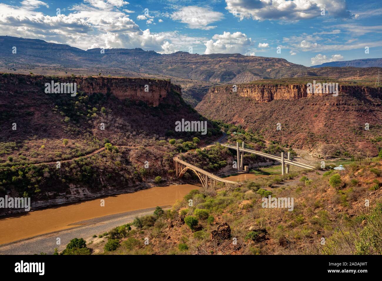 old and new bridge across Blue Nile, Ethiopia Stock Photo - Alamy