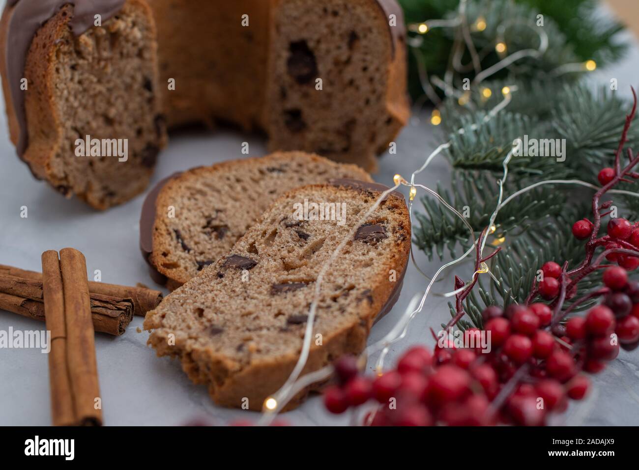 Christmas Sponge Cake Stock Photo - Alamy