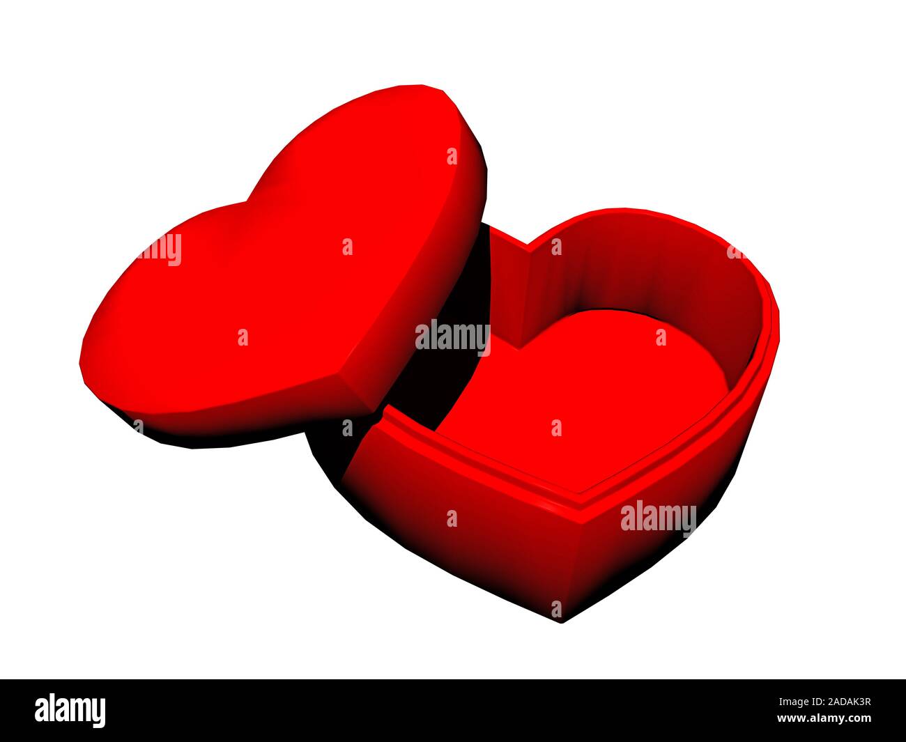 Heart shaped red box with lid Stock Photo - Alamy