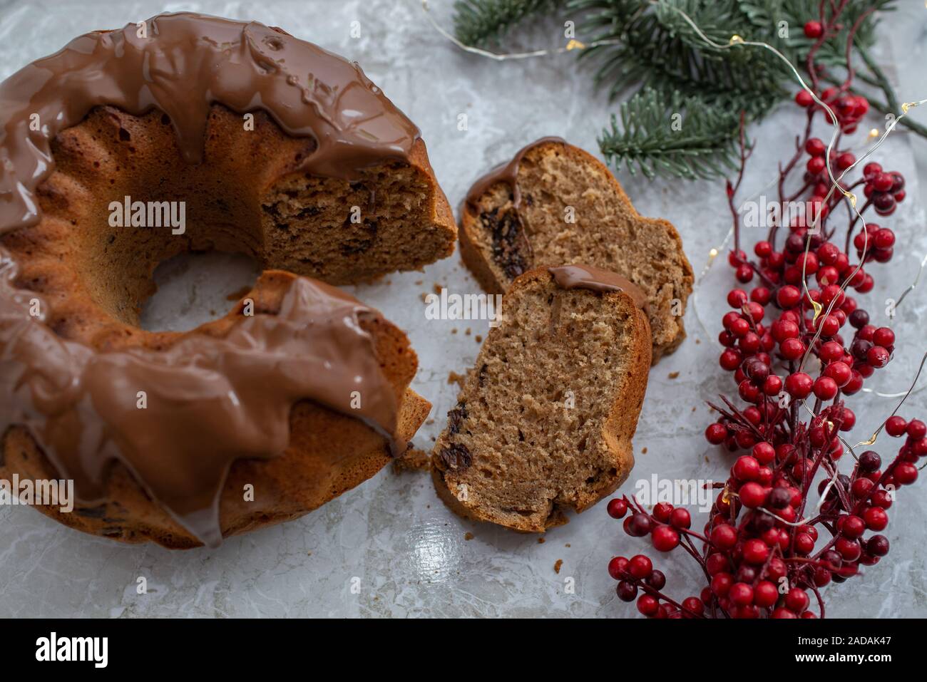 Christmas Sponge Cake Stock Photo - Alamy