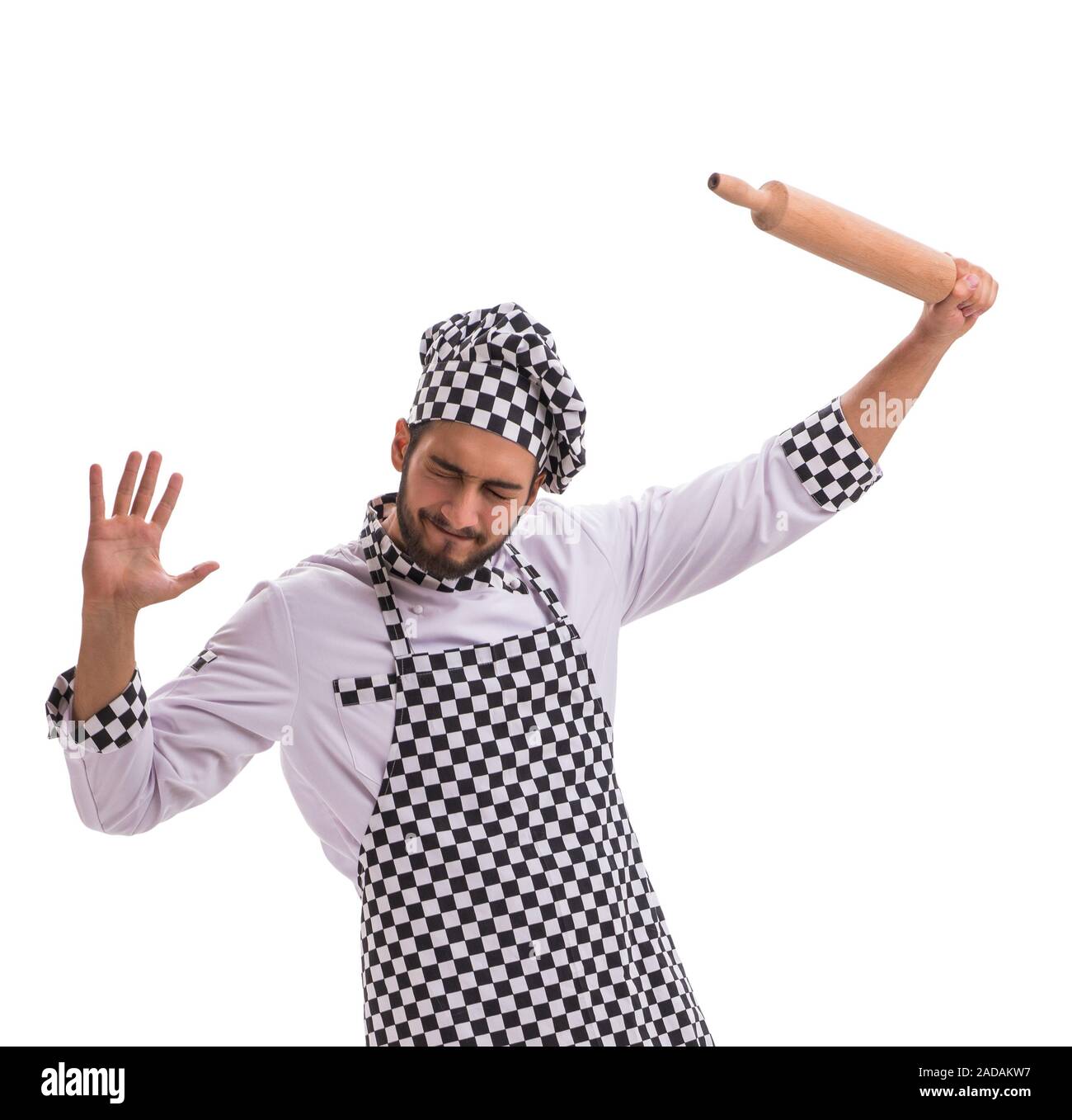 Male cook isolated on the white background Stock Photo - Alamy