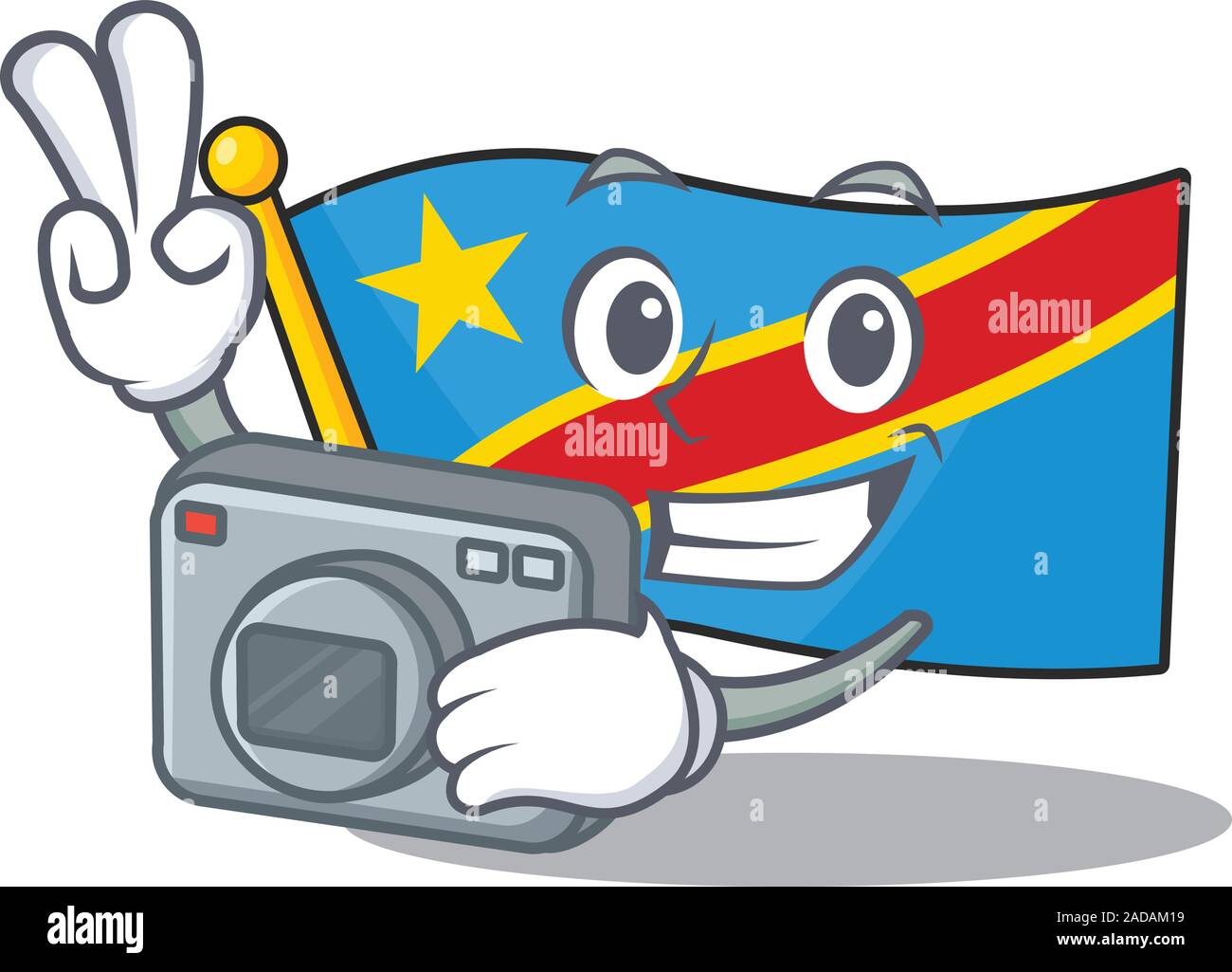 a professional Photographer flag democratic republic cartoon character ...