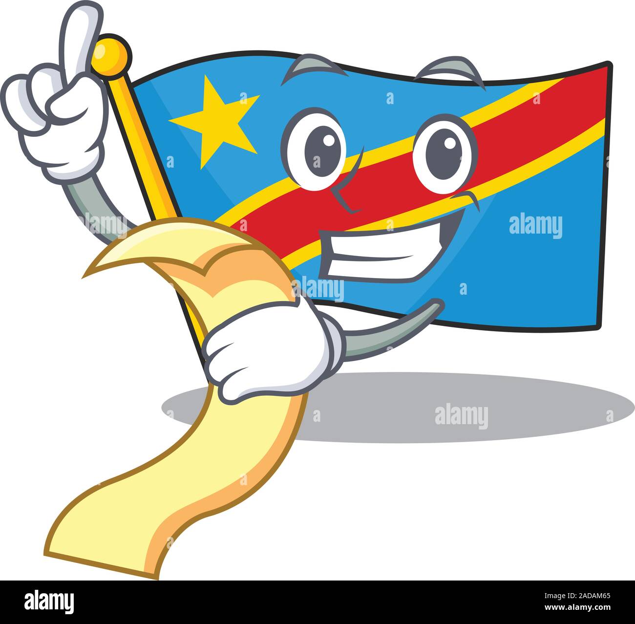 Cute flag democratic republic cartoon character with menu ready to ...