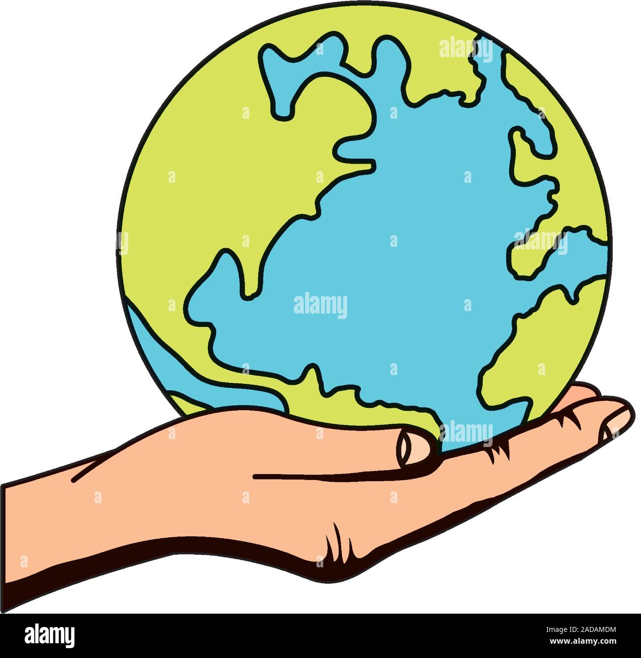 hand lifting world planet earth Stock Vector Image & Art - Alamy