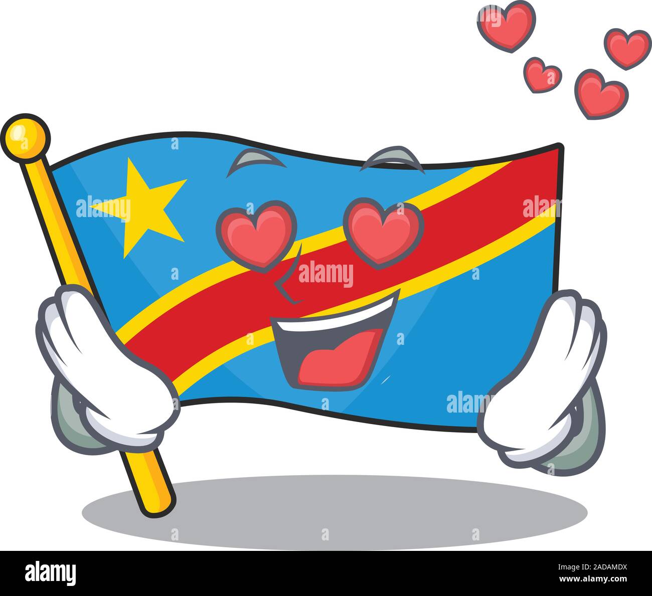 falling In love Happy cute flag democratic republic cartoon design ...