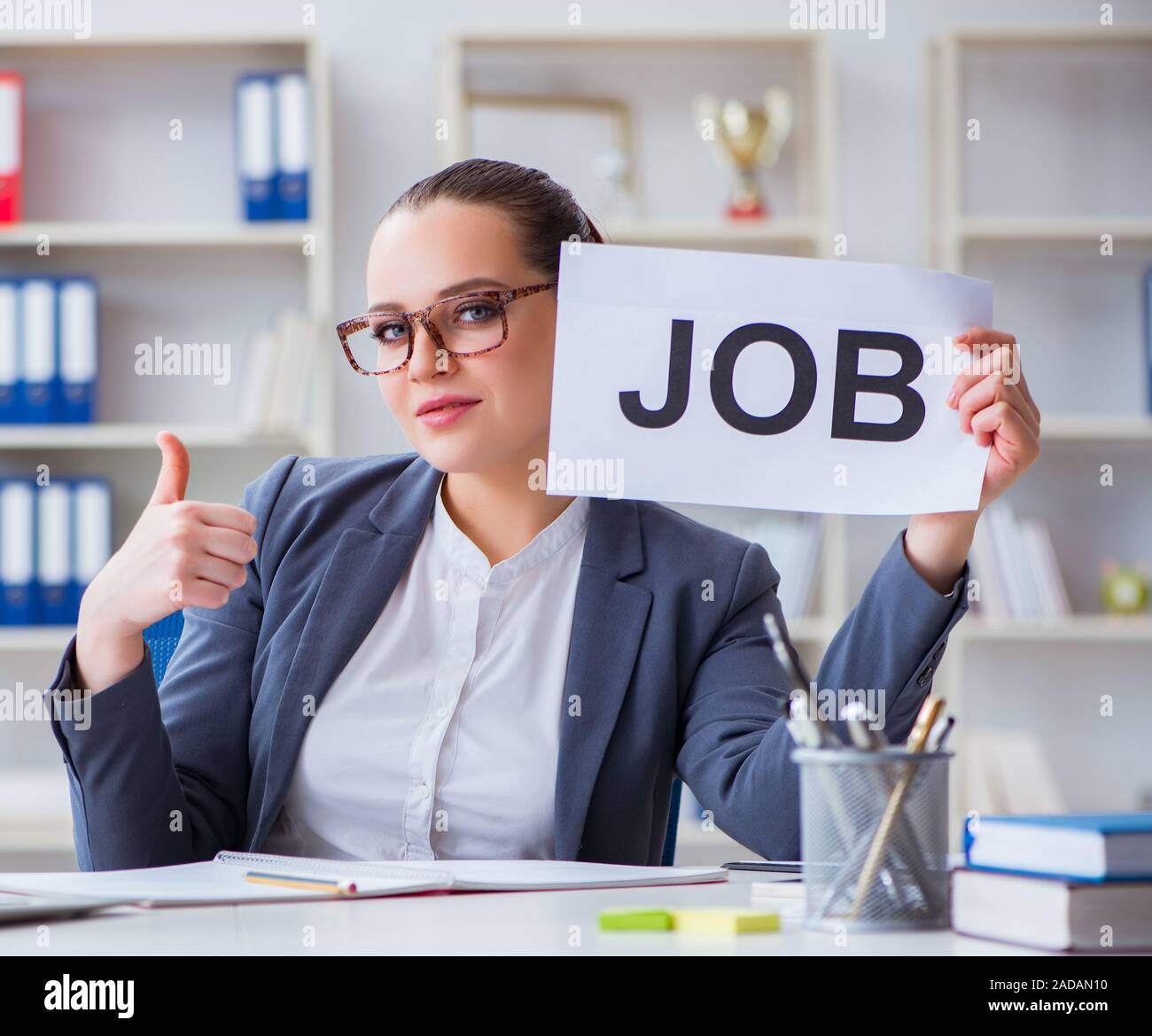 Businesswoman hiring new employees in office Stock Photo - Alamy