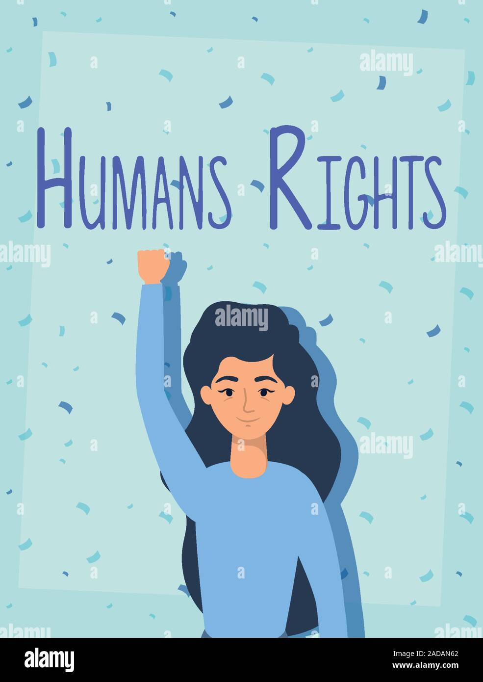 young woman with human rights label character Stock Vector Image & Art ...