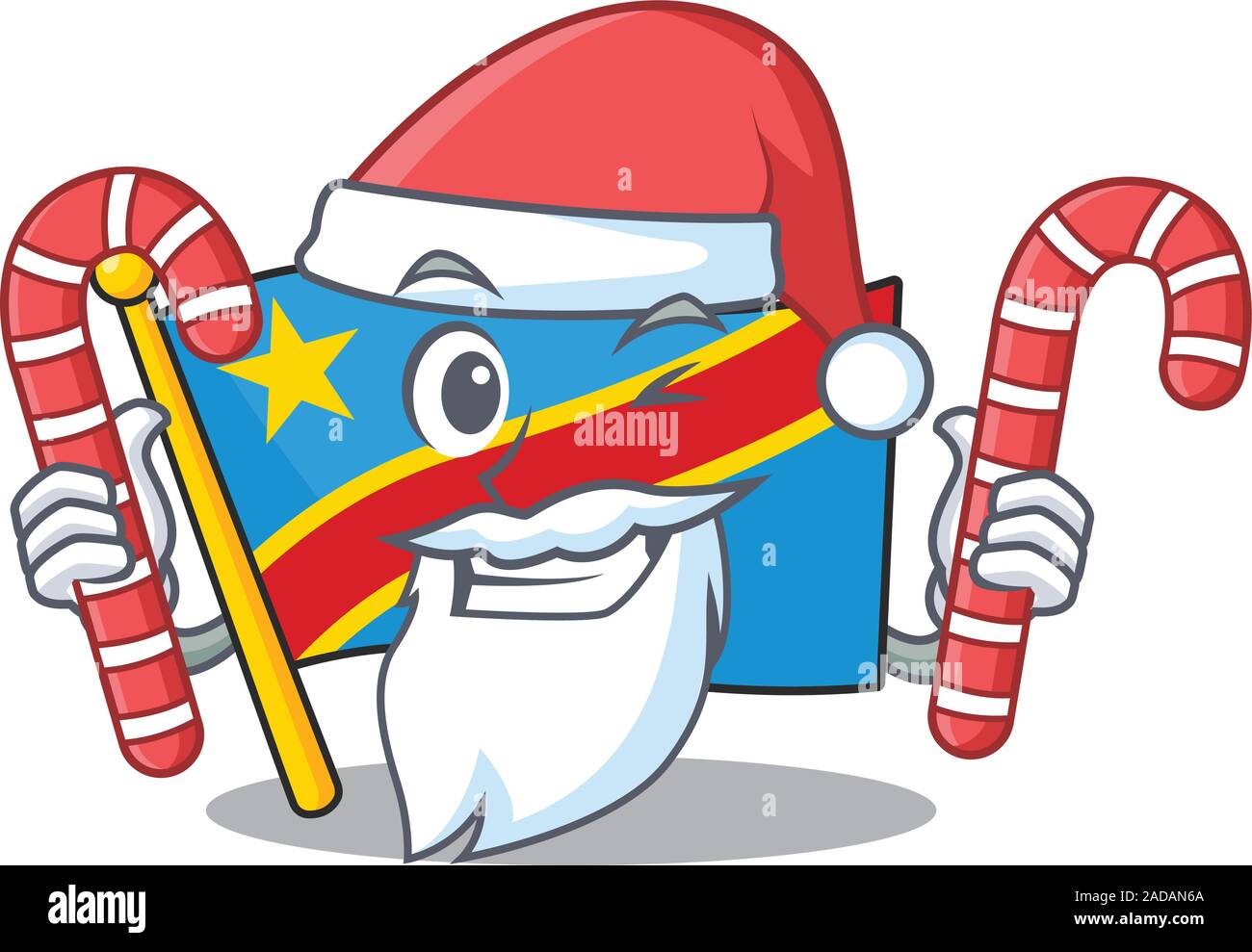 Flag democratic republic Cartoon character in Santa with candy Stock ...