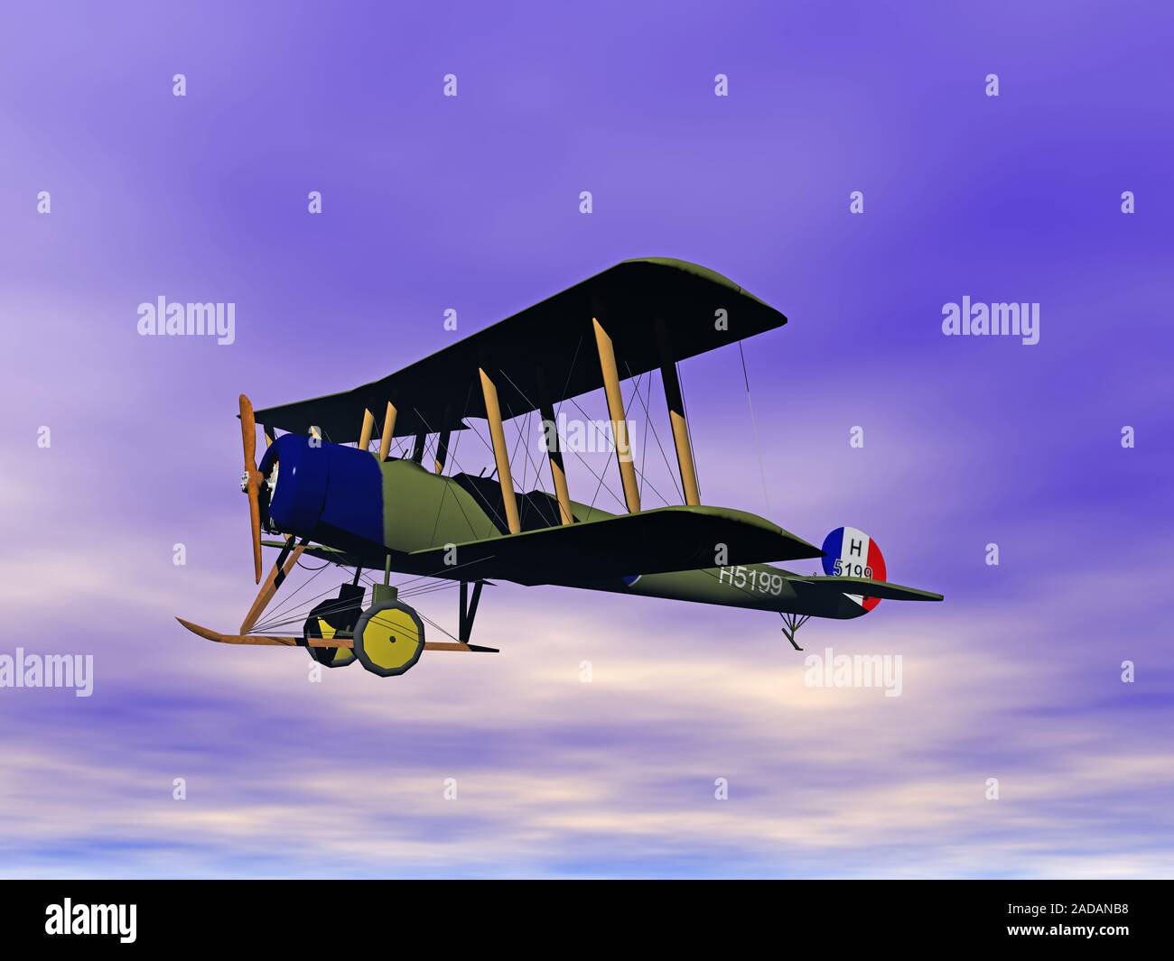 Biplane airplane in the sky Stock Photo - Alamy