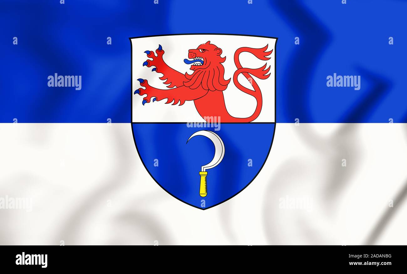 3D Flag of Remscheid (North Rhine-Westphalia), Germany. 3D Illustration ...