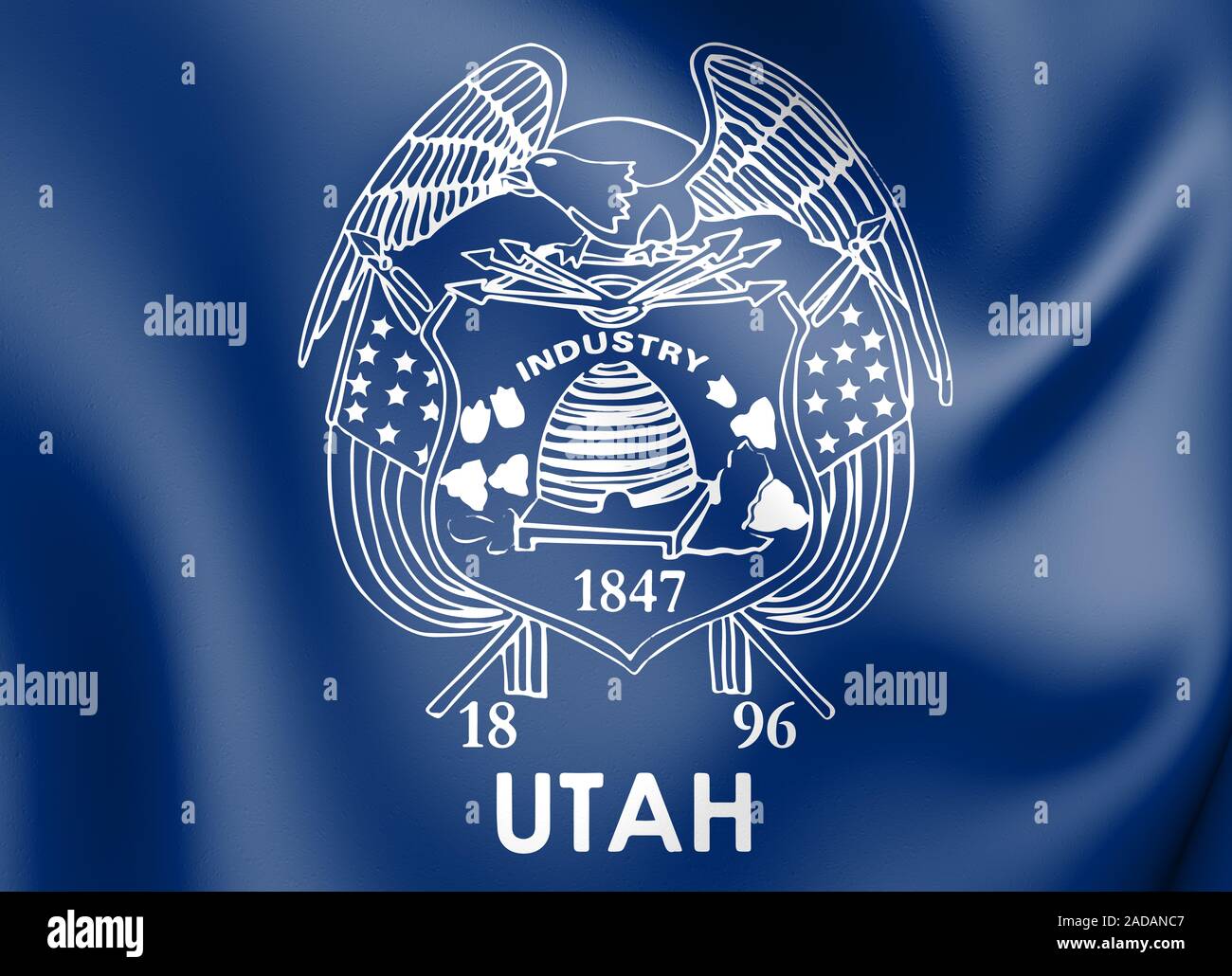 3D Flag of Utah state (1903-1913), USA. 3D Illustration Stock Photo - Alamy