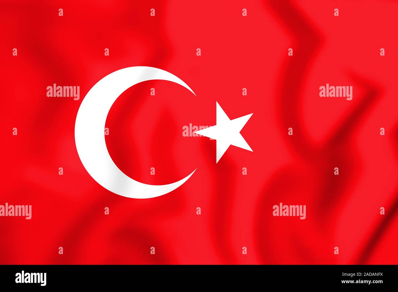 3D Flag of Turkey. 3D Illustration Stock Photo - Alamy