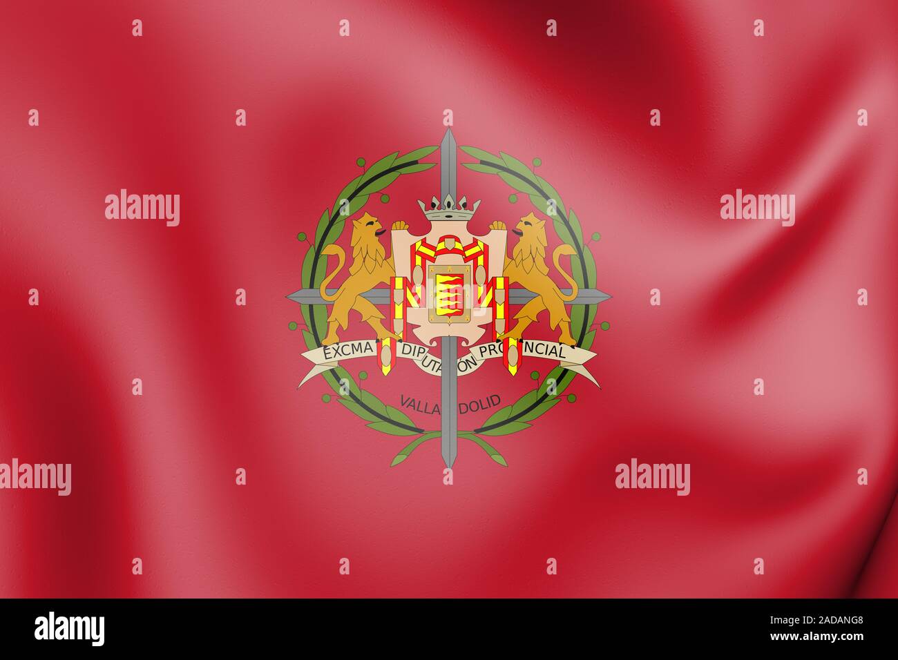 3D Flag of Valladolid Province, Spain. 3D Illustration Stock Photo - Alamy