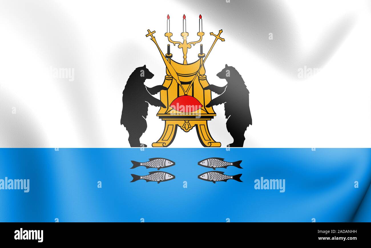 3D Flag of Veliky Novgorod, Russia. 3D Illustration Stock Photo - Alamy