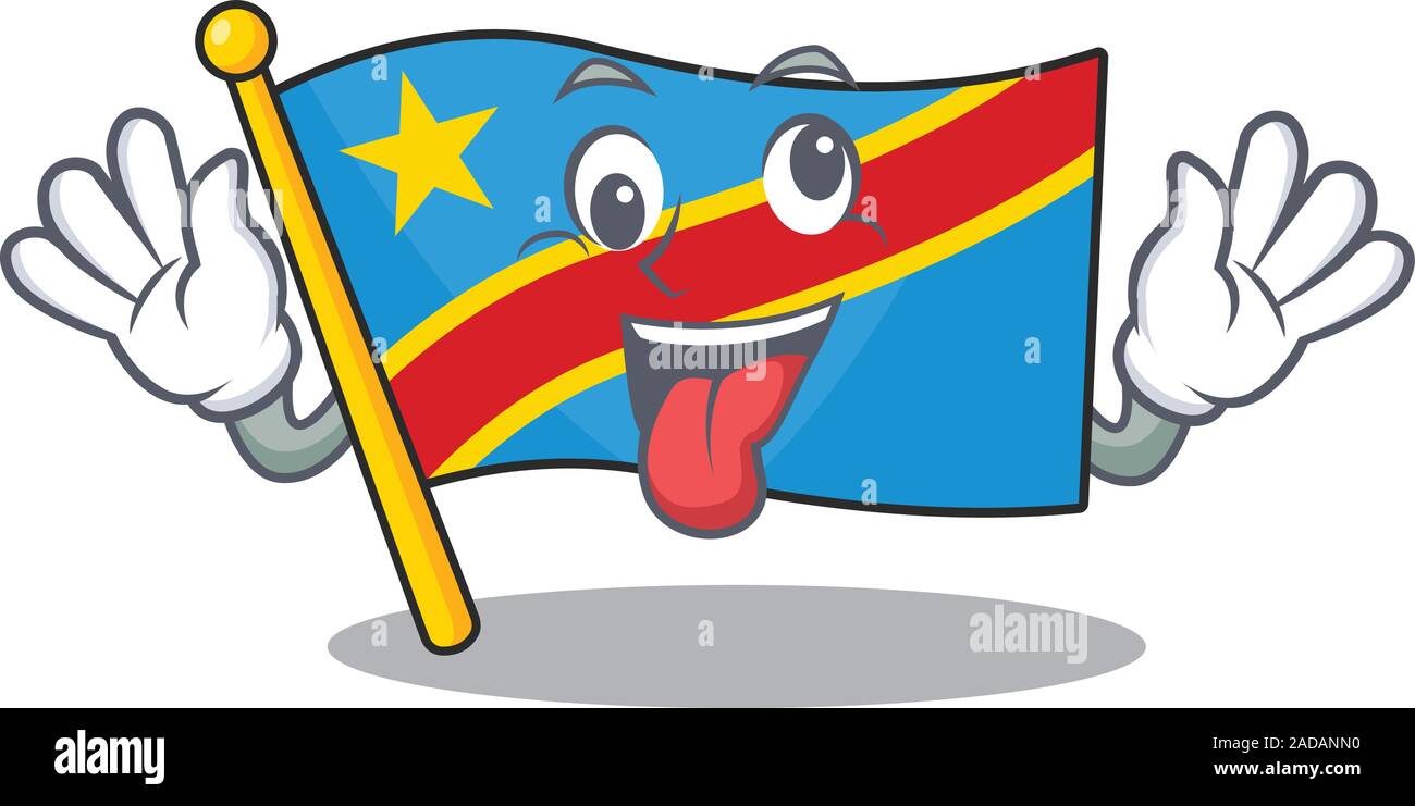 Mascot illustration of crazy expression flag democratic republic ...