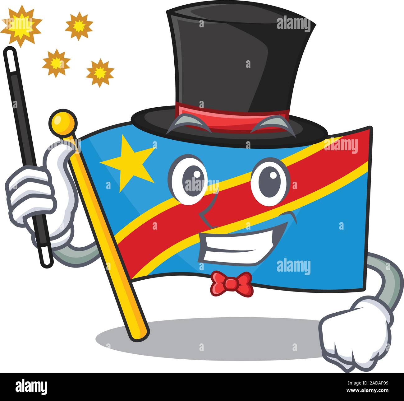 Cartoon character design of flag democratic republic Magician style ...