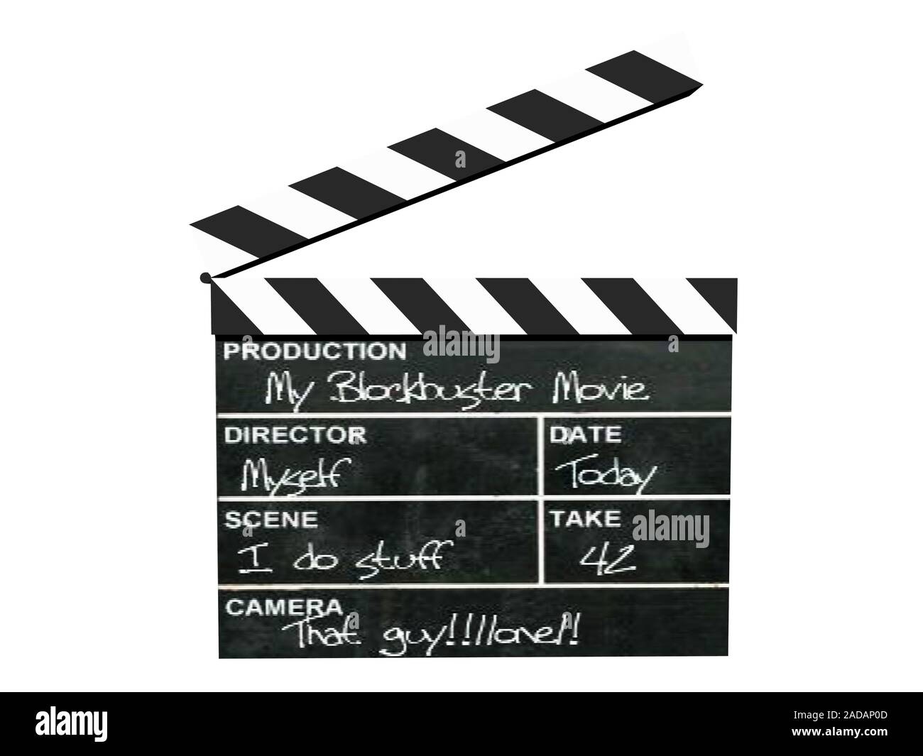 labeled striped movie flap Stock Photo - Alamy