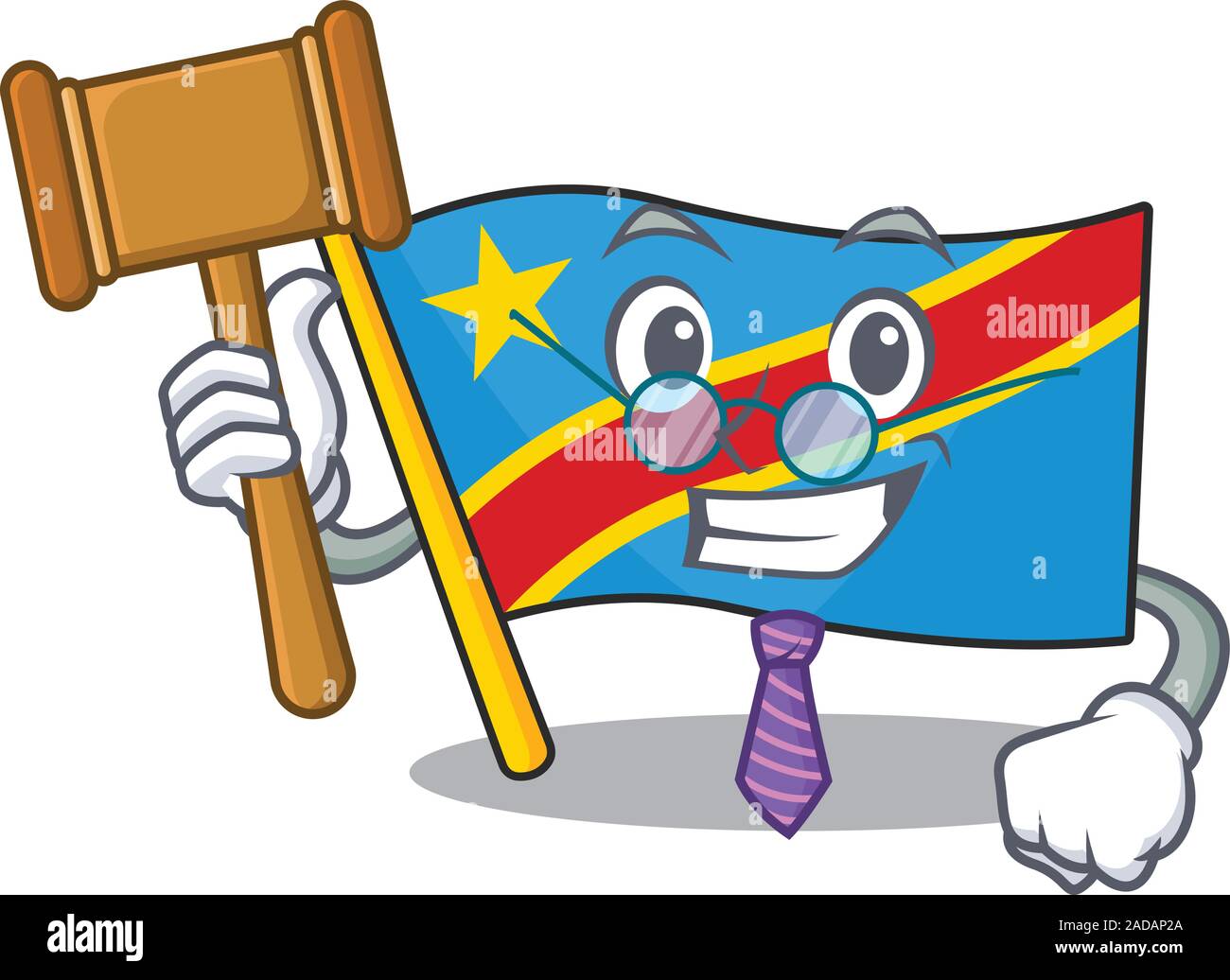 Smart Judge flag democratic republic presented in cartoon character ...