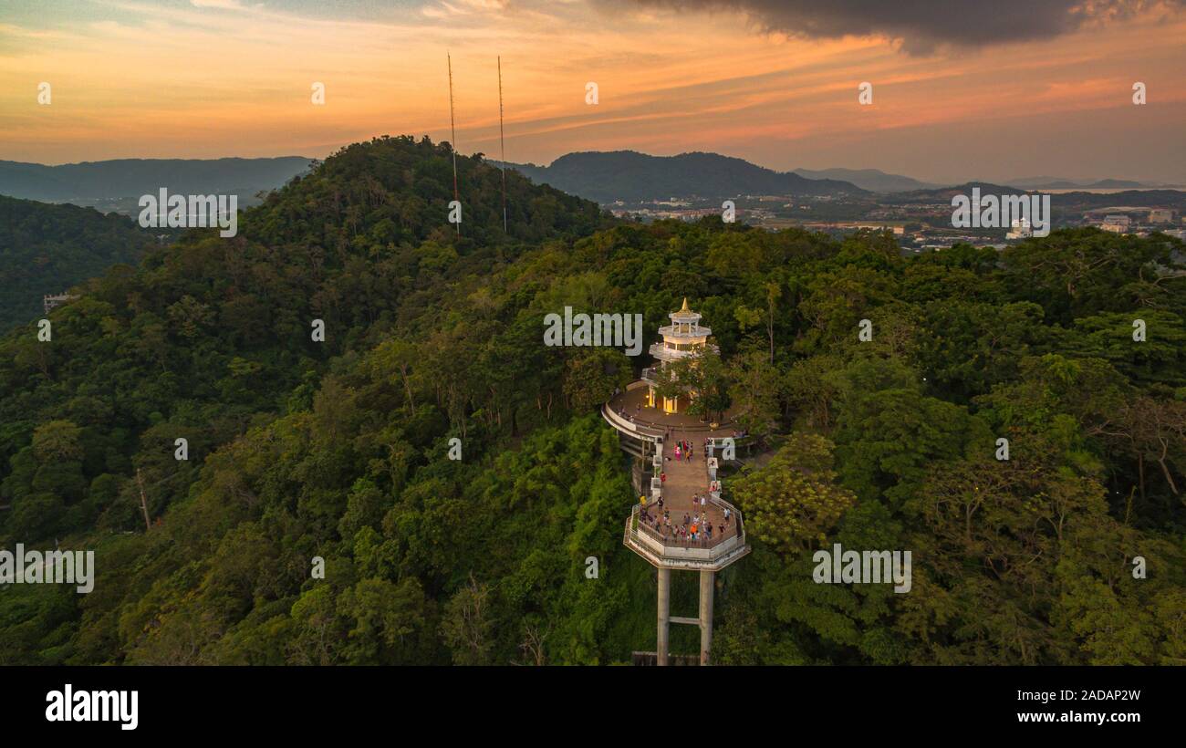 Khao Rang viewpoint tower landmark in Phuket town it is on Tung Ka hill ...